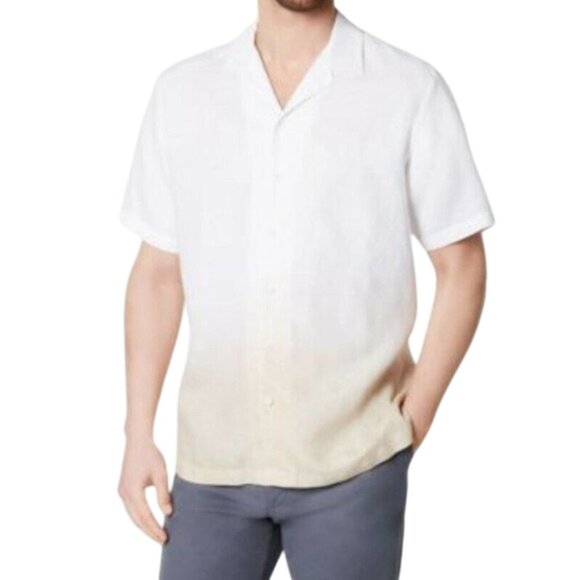 Tasso Elba | Shirts | Tasso Elba Mens Ss Button Front Ombre Linen Shirt ...